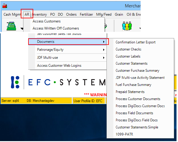 The Documents Menu Overview